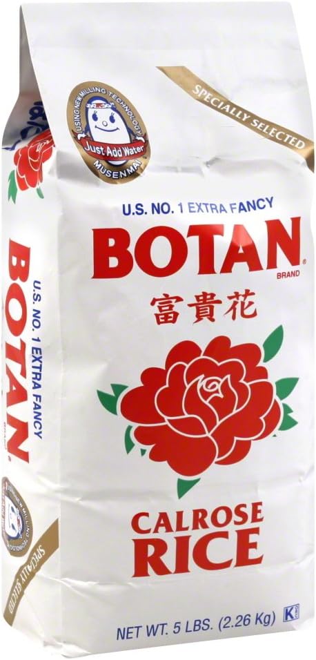 Amazon.com : Botan Calrose Rice Extra Fancy, 5lbs : Short Grain Rice ...