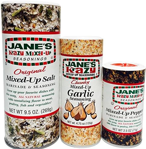 Amazon.com : Jane's Krazy Chunky Mixed-Up Garlic Seasoning, 4.75 Ounce ...