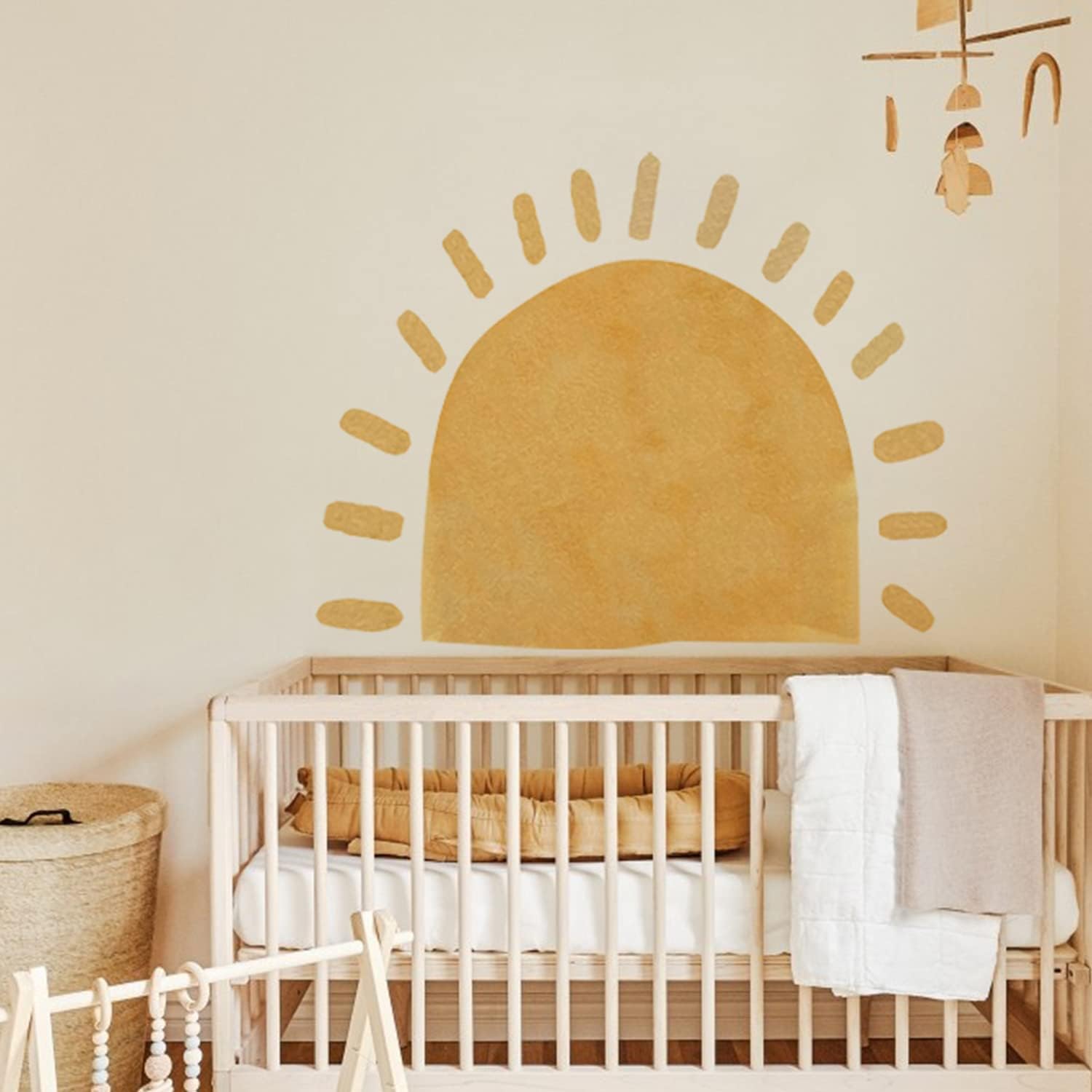 Amazon.com: Watercolor Boho Sun Wall Decals Peel and Stick, PVC Sunrise ...