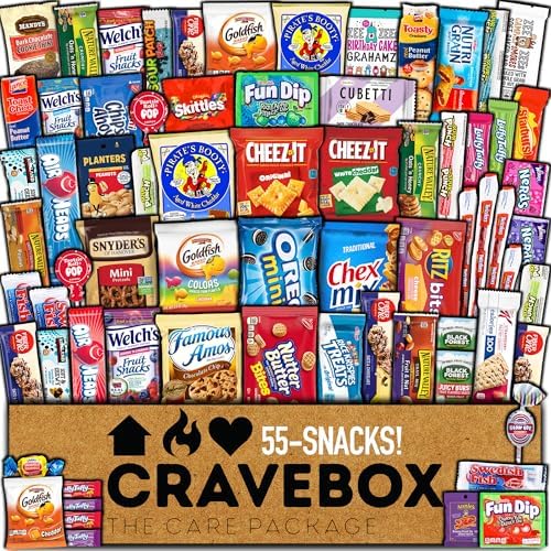 Amazon.com : CRAVEBOX Snacks Box Variety Pack Care Package (55 Count ...