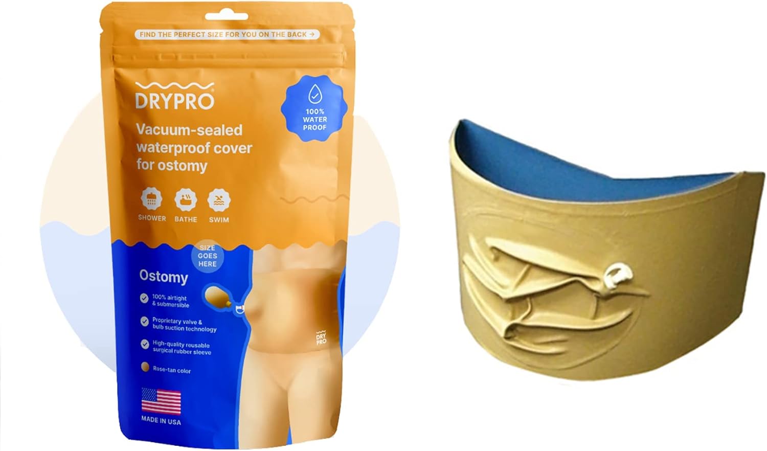 Amazon.com: Dry Pro Waterproof Ostomy Cover - Vacuum Sealed - Ideal for ...