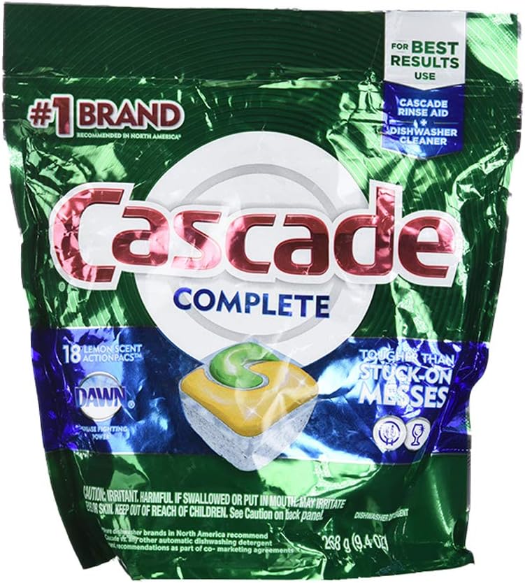Amazon.com: Cascade Complete Dishwasher Detergent, 18 Count : Health ...