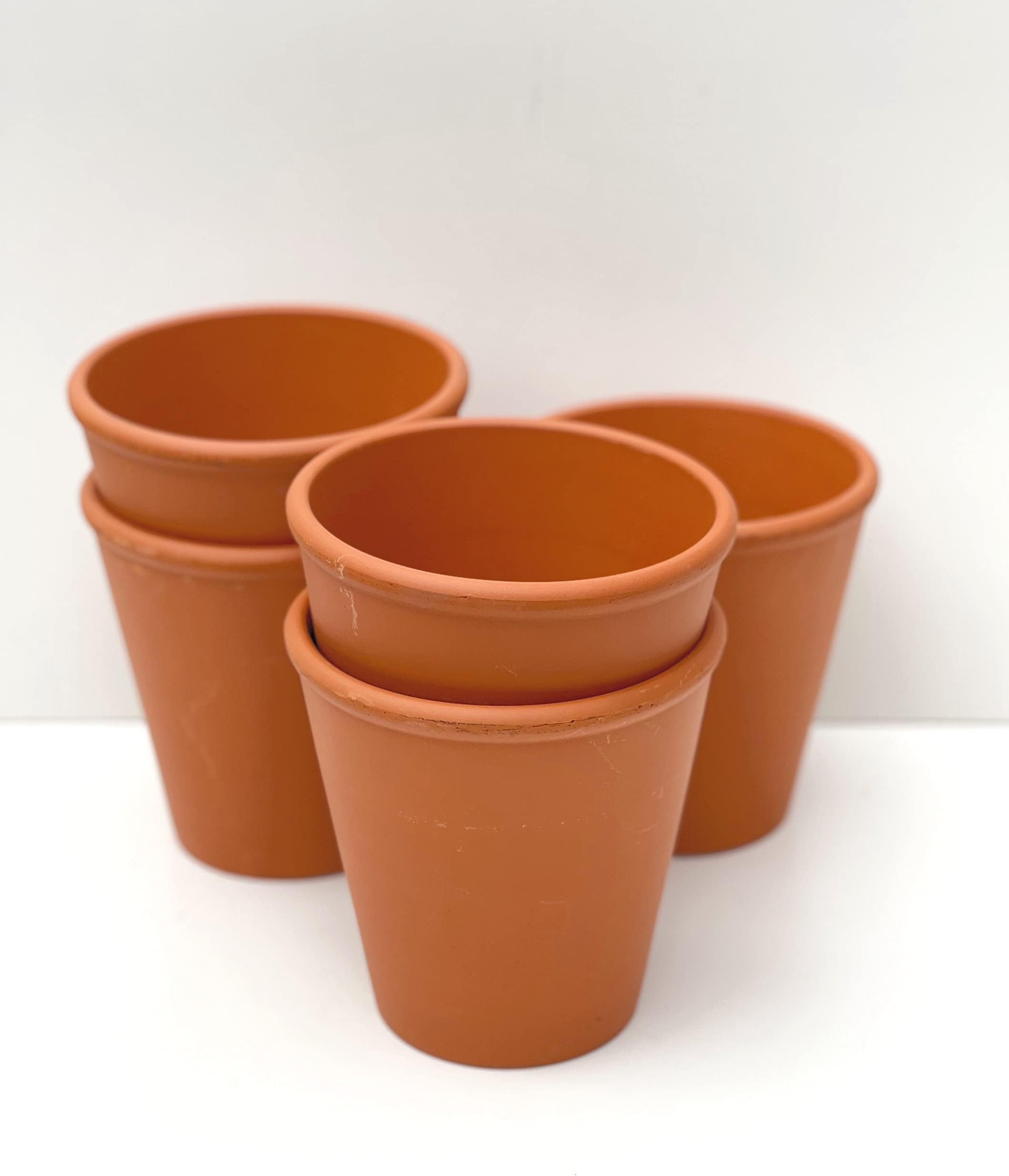 Weston Mill Pottery - [ROS12 Terracotta Long Tom Plant Pots (pack of 5 ...