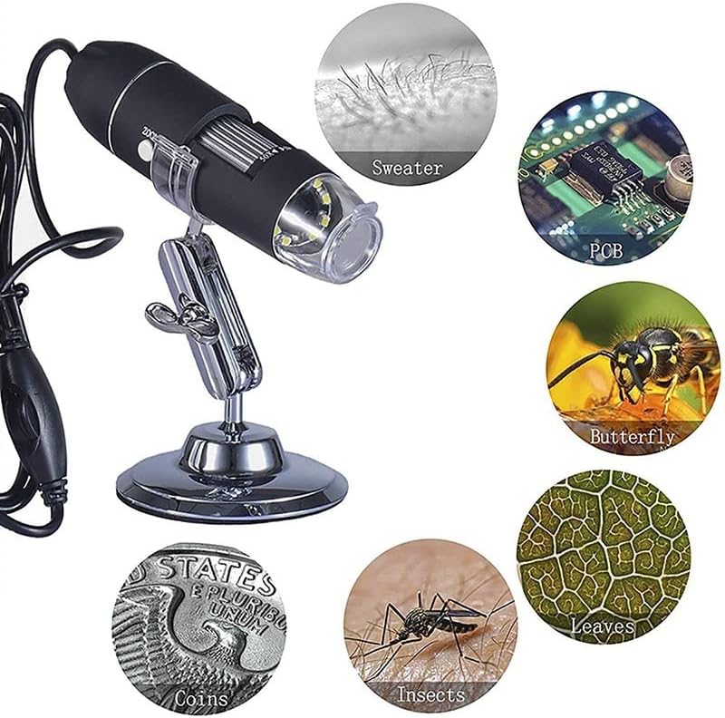 Microscope Accessories Kit Mega Pixels 1000X 8 LED Digital Microscope ...