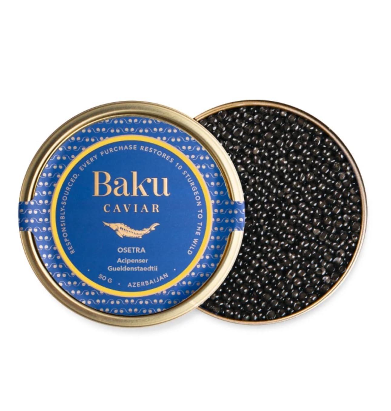 Amazon.com: OVERNIGHT SHIPMENT. Baku Caviar Premium Osetra Sturgeon ...