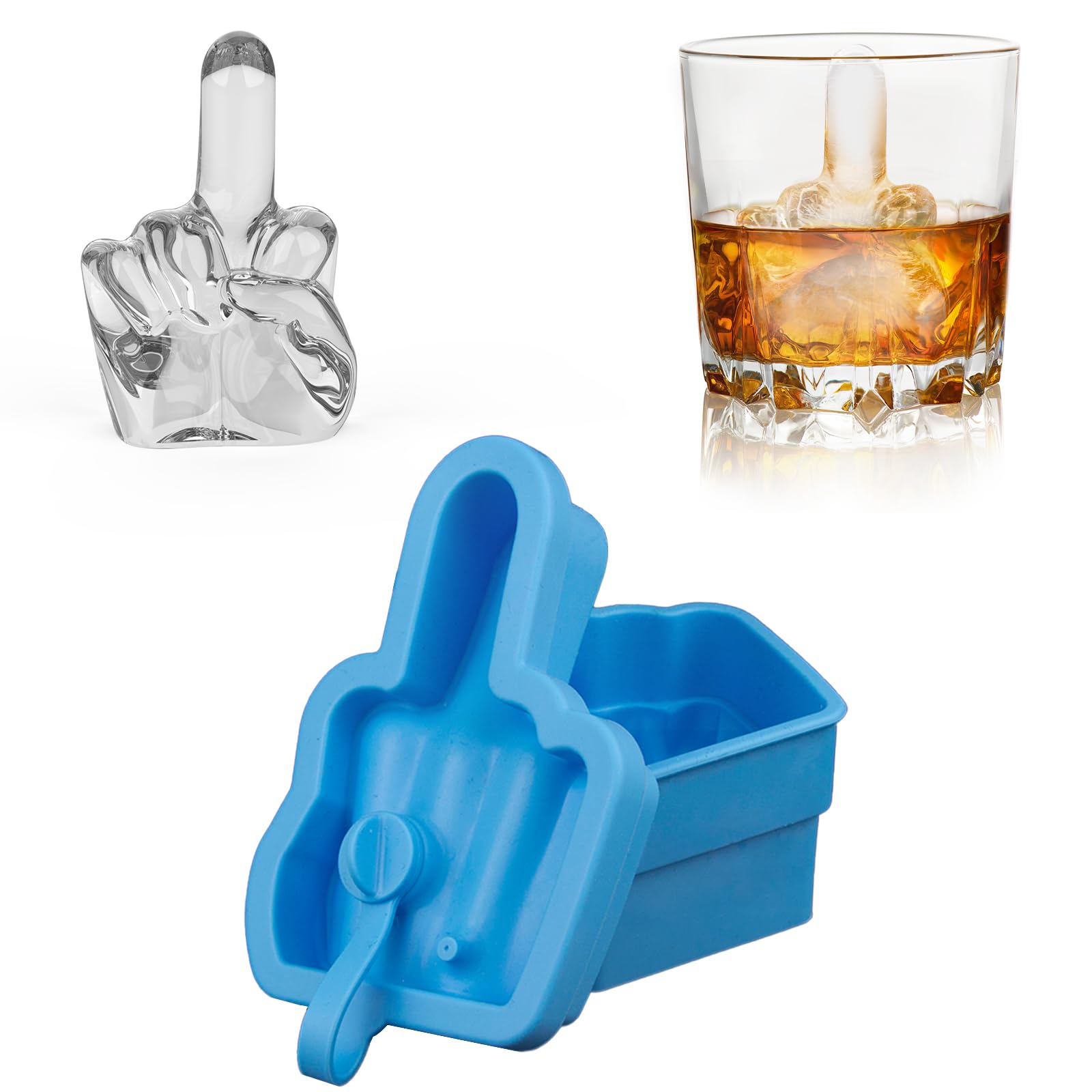 Amazon.com: Middle Finger Ice Cube Mold, Easy-Release Silicone, Fun ...