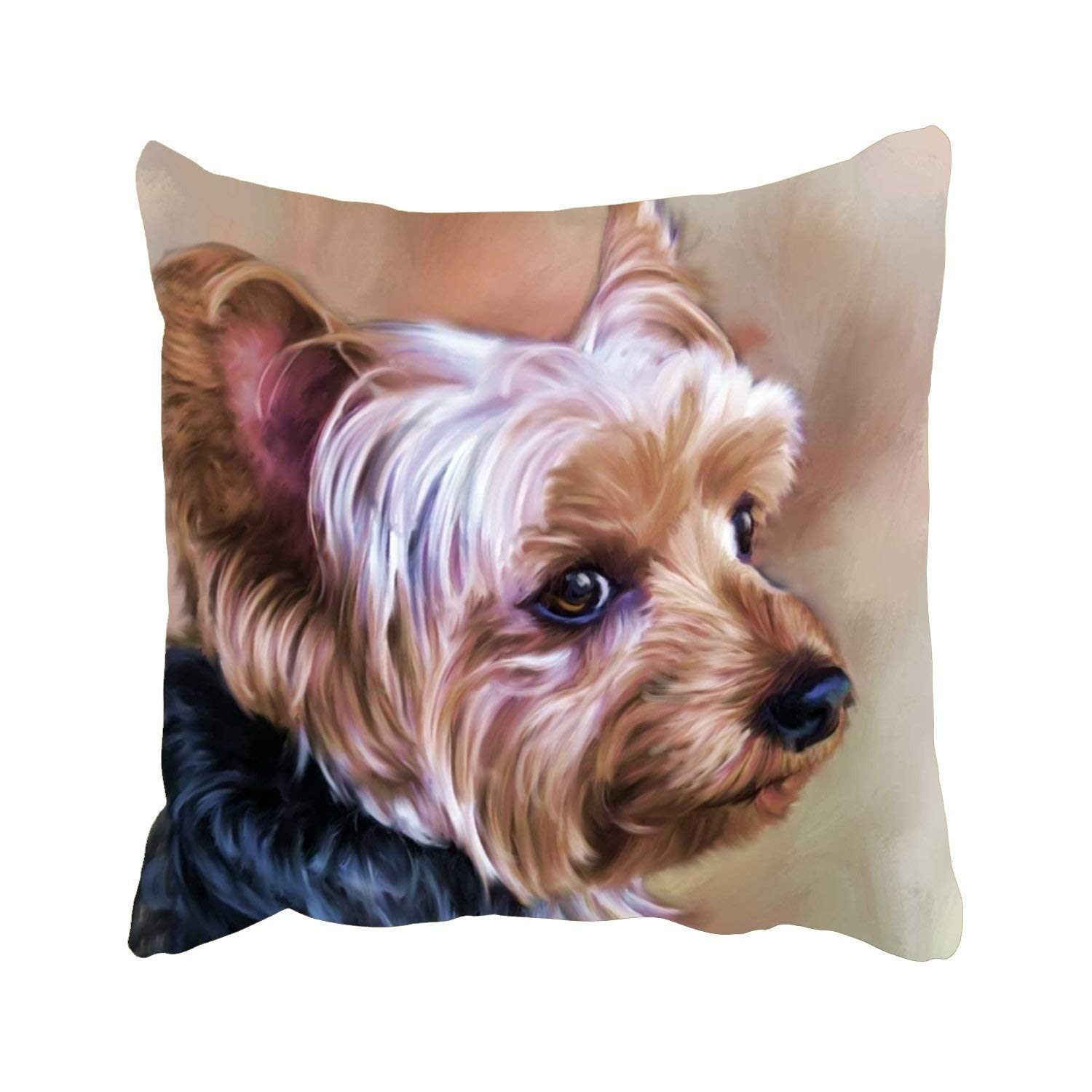 Amazon.com: DZGlobal Personalized Yorkie Dog Throw Pillow Cases Yorkie ...