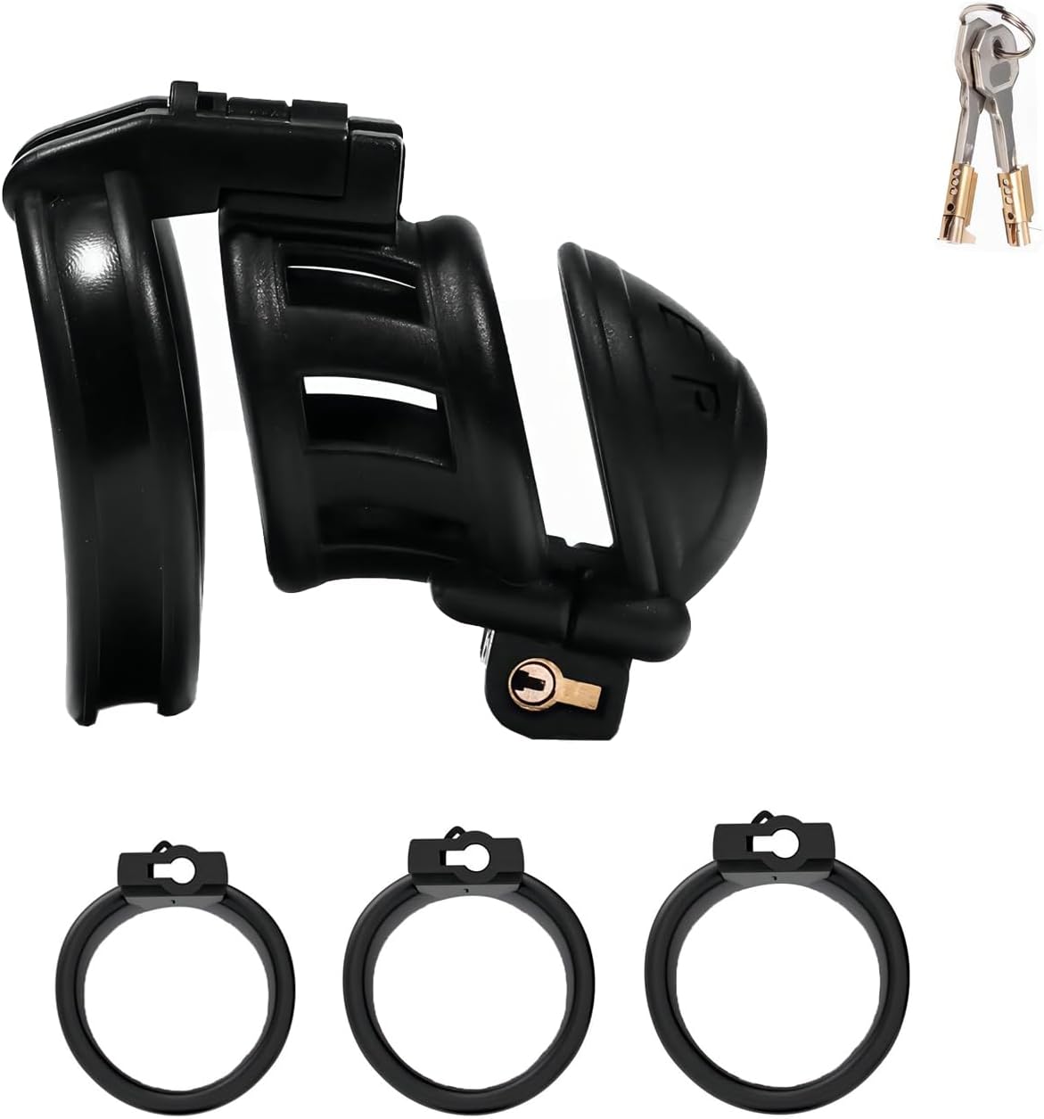Amazon.com: Chastity Cage-Double Head Lock Sex Toys Penis Cage Matching ...