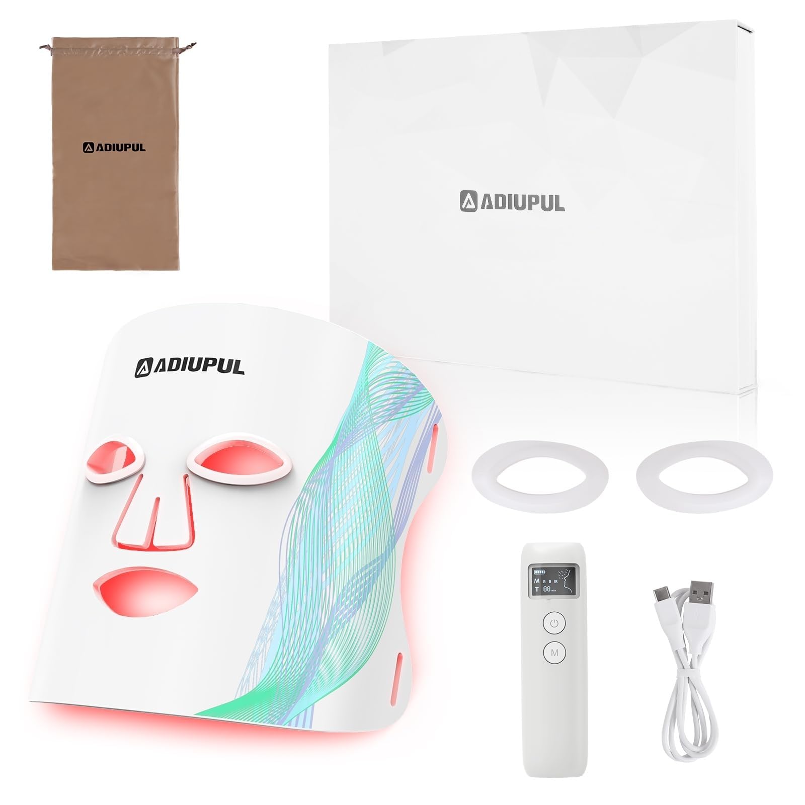Snapklik.com : 5-Color LED Facial Mask, 432 LEDs Skin Glowing Device ...