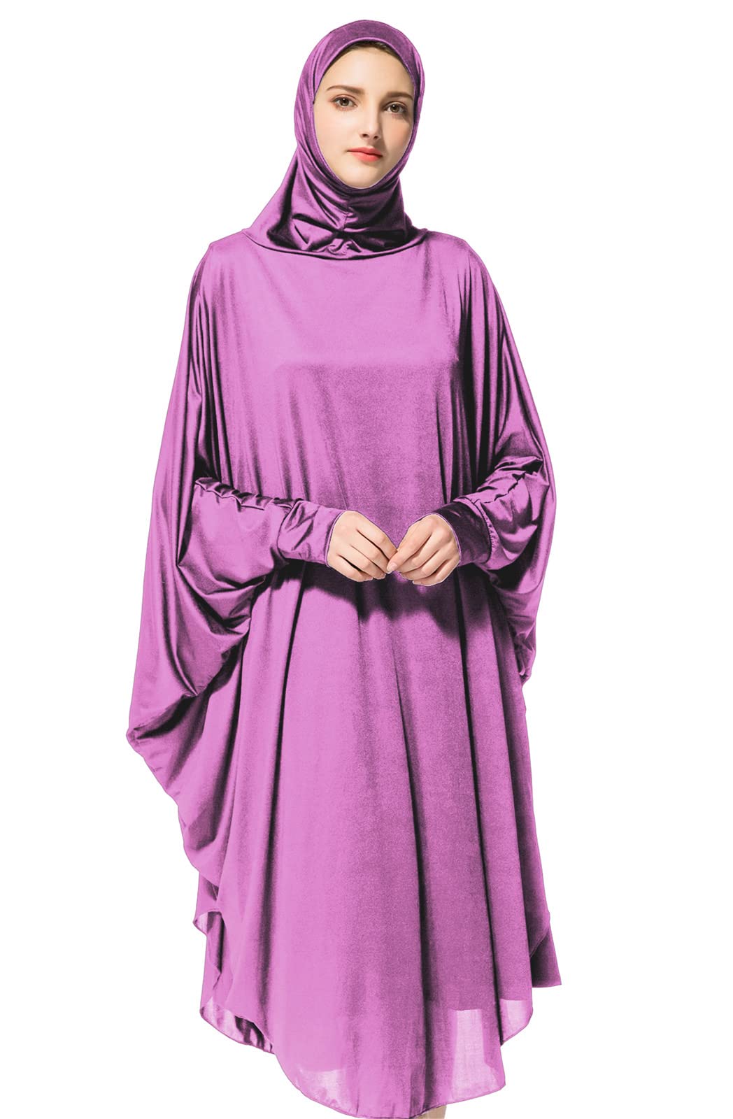 Buy Women Muslim Prayer Dress One Piece Islamic Jilbab Eid Prayer ...