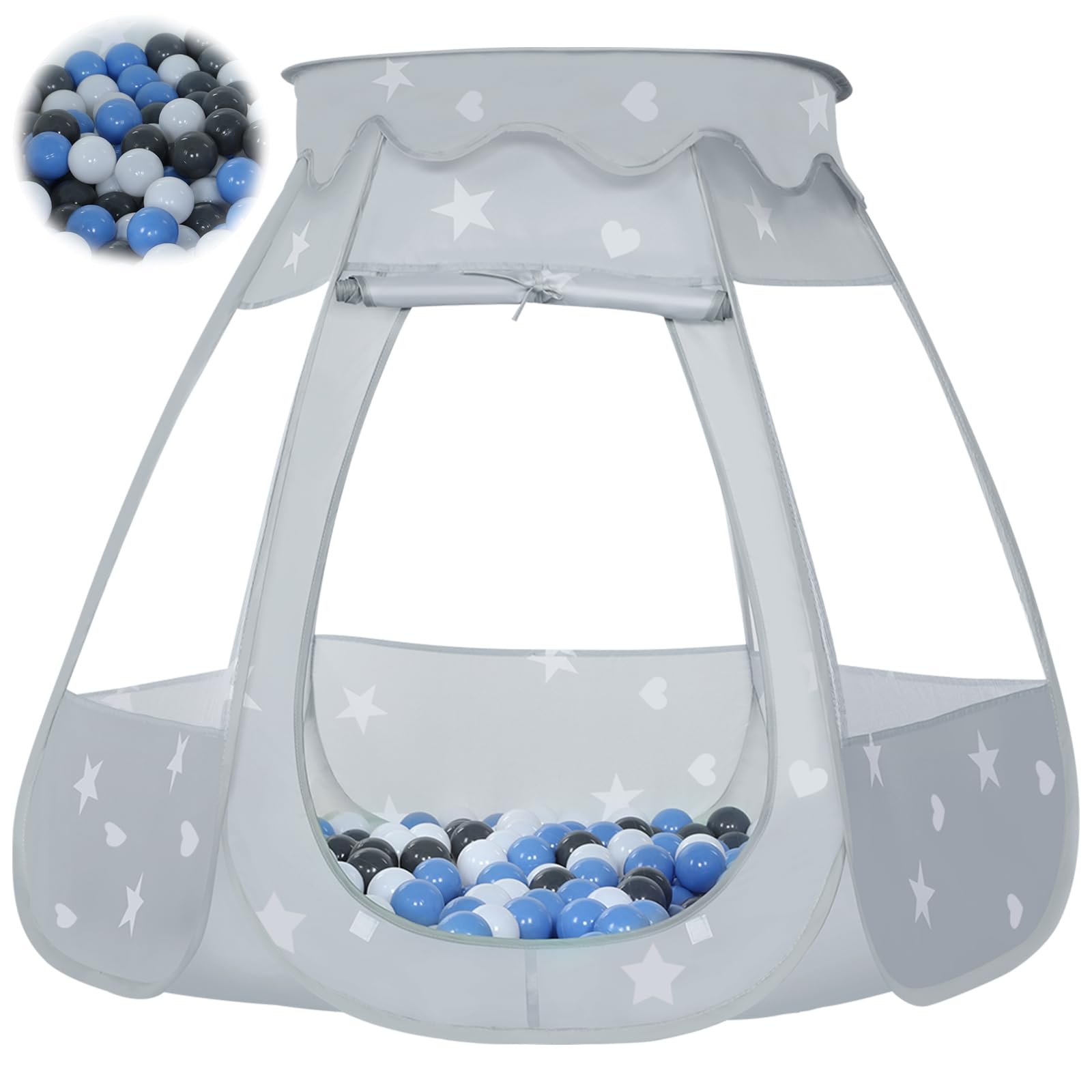 Amazon.com: Wilhunter Baby Ball Pit for Toddler with 50 Balls, Kids Pop ...