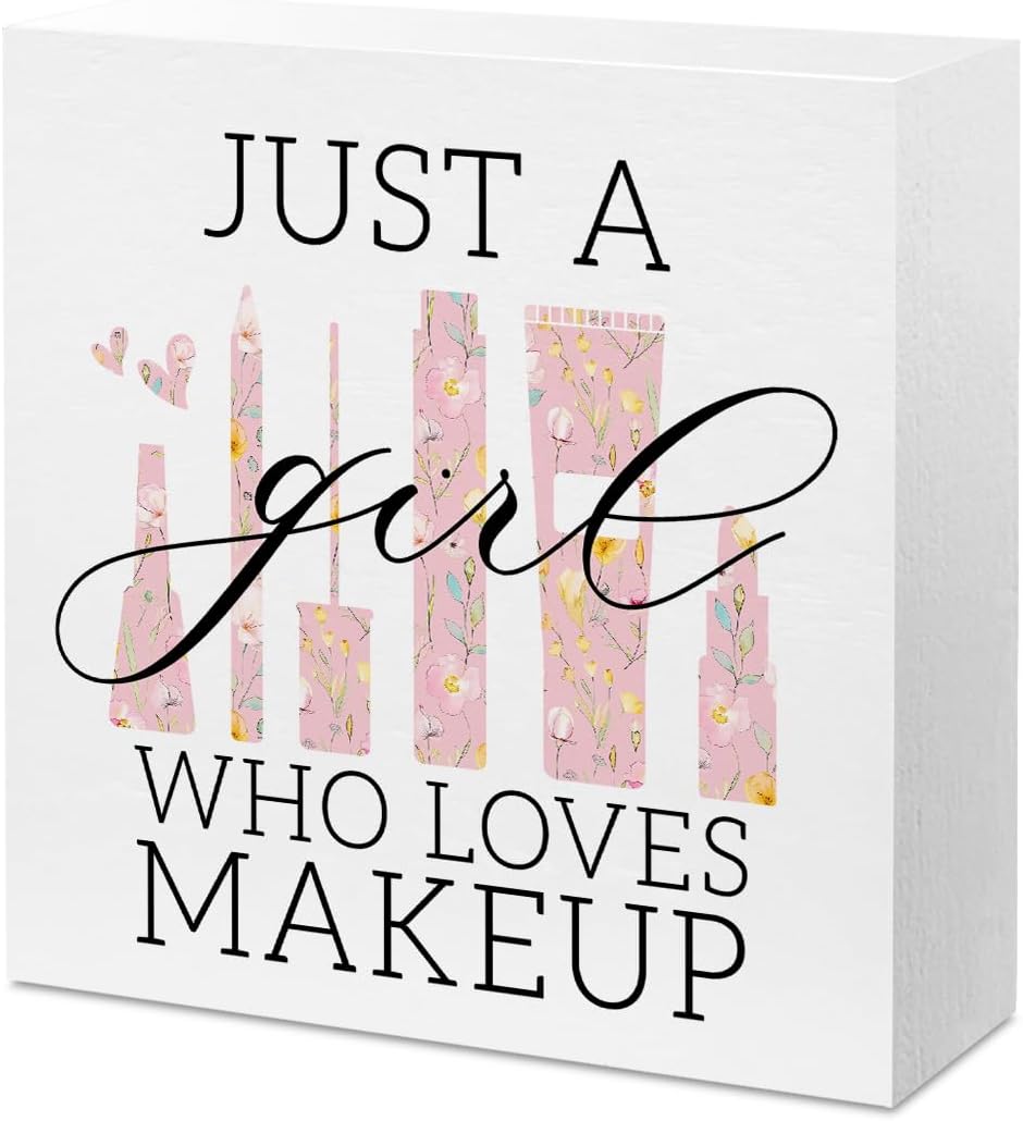 Amazon.com: Funny Makeup Artist Gift Desk Decor Makeup Sign Wooden Box ...
