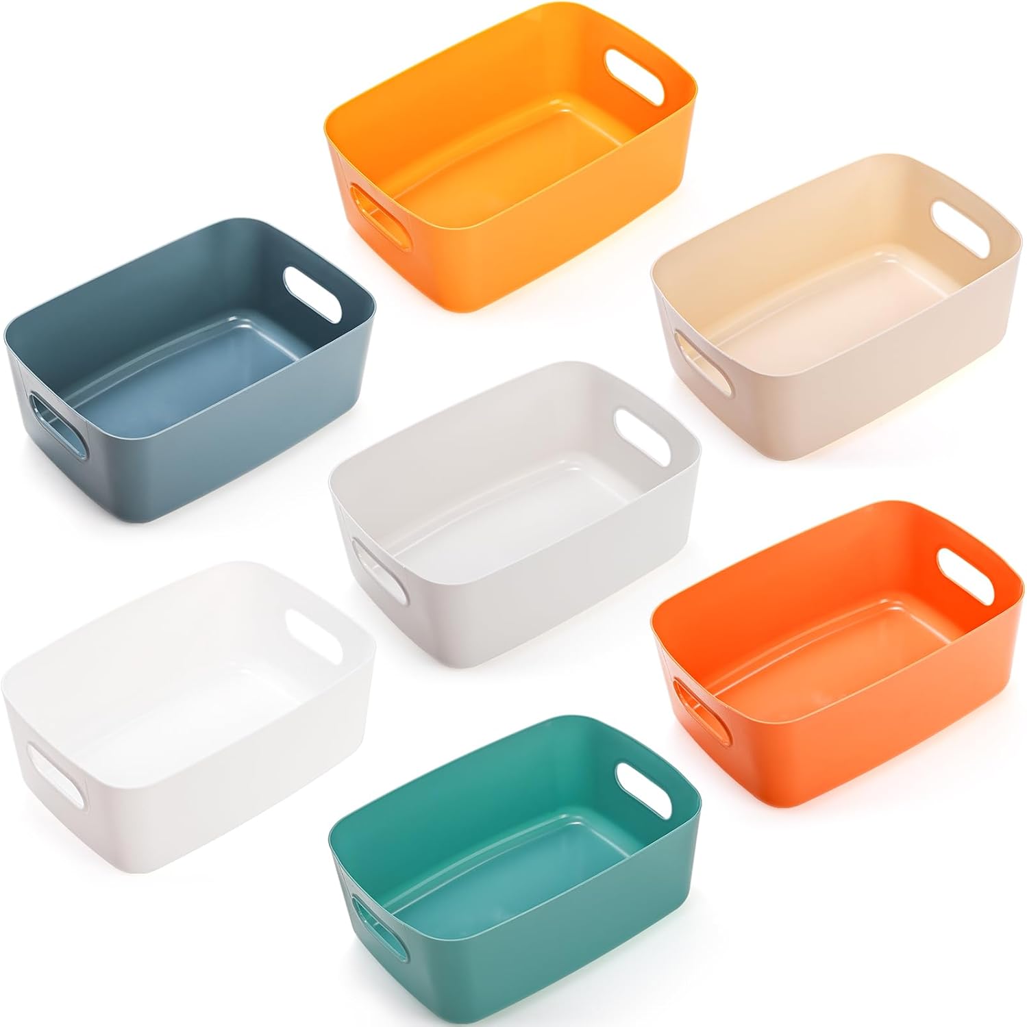 Amazon.com - Lawei 7 Pack Plastic Storage Bins with Handle, Stackable ...