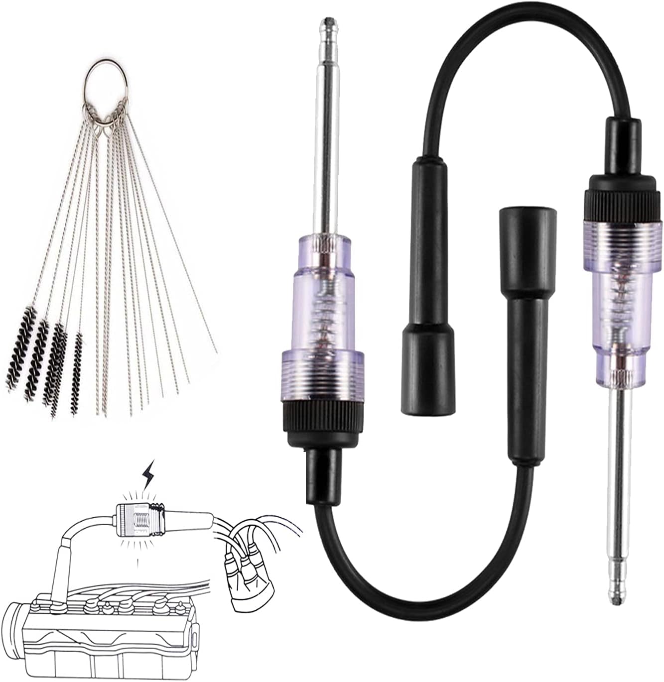 in-Line Spark Plug Engine Ignition Tester with Carb Carburetor Cleaner ...