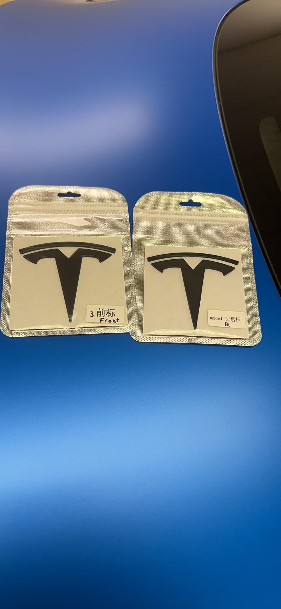 Amazon.com: EVMIZE Tesla Model 3 Emblem Bundle Front Rear T Badge Matte ...