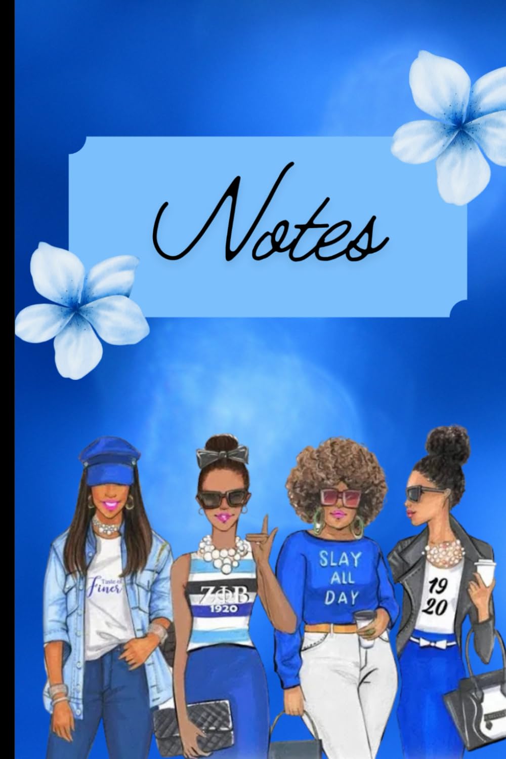 Zeta Phi Beta inspired Notebook: Elegant Blue and White Journal for ...