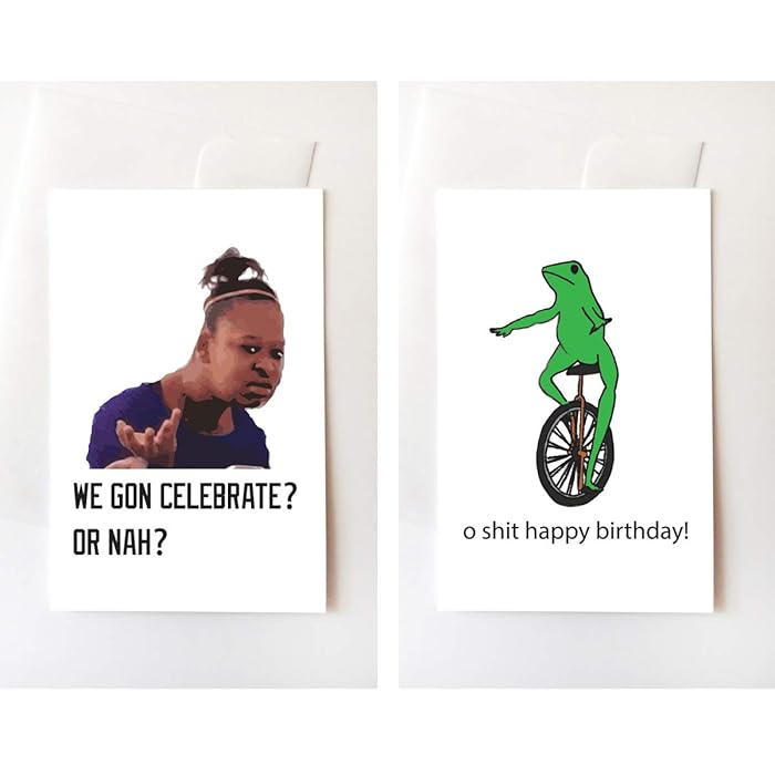 Buy Dat Boi & Confused Girl Meme Happy Birthday Greeting Card Set ...