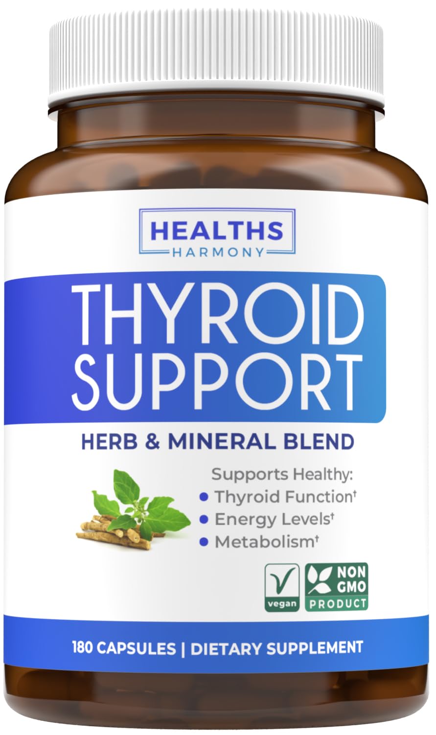 Amazon.com: Thyroid Support with Iodine - 180 Capsules (Non-GMO ...