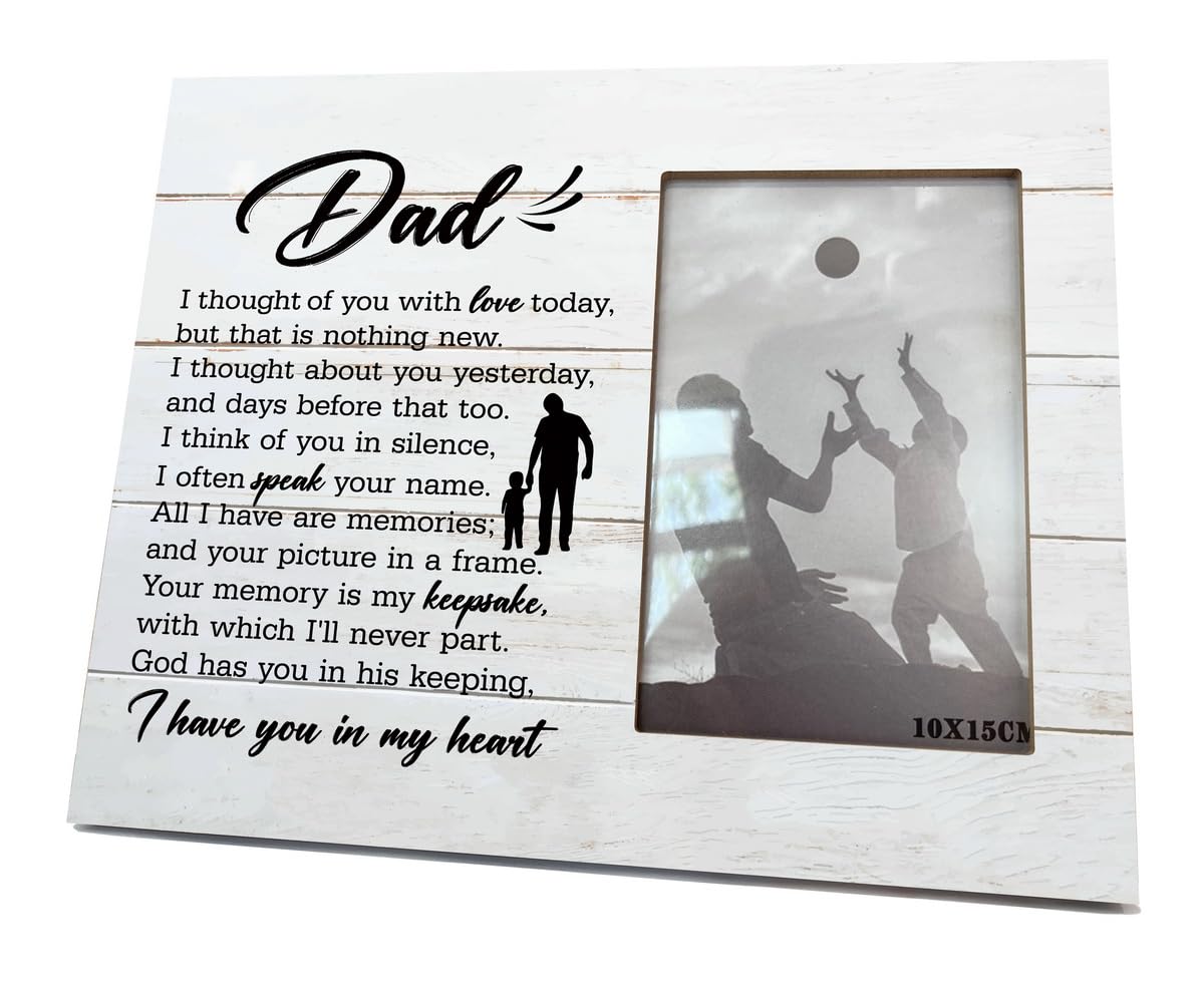 Amazon.com: Dad Memorial Photo Frame, 4X6 Rustic Wooden Picture Frame ...