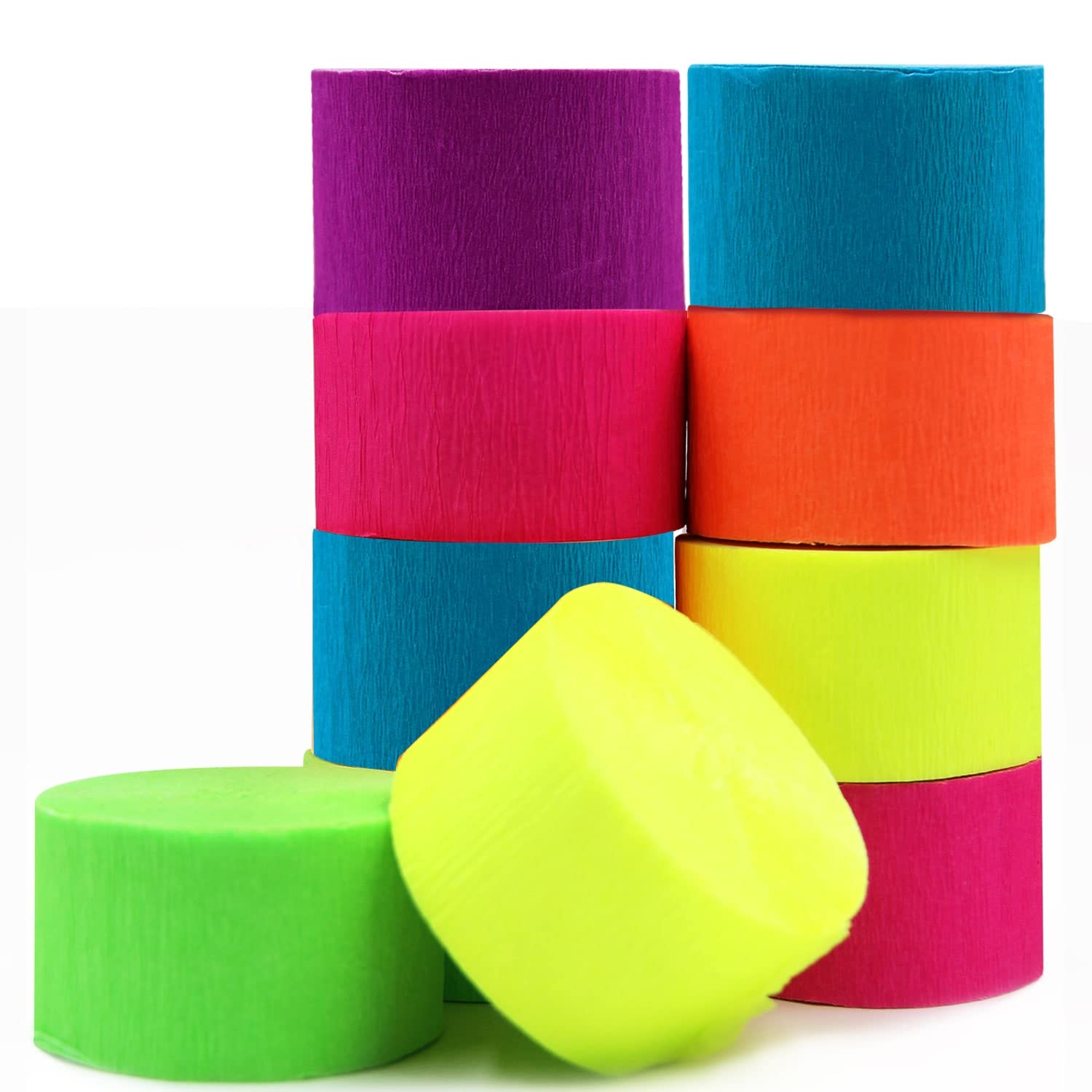 600feet Crepe Paper Streamers,6 Rolls Blacklight Party Streamer ...