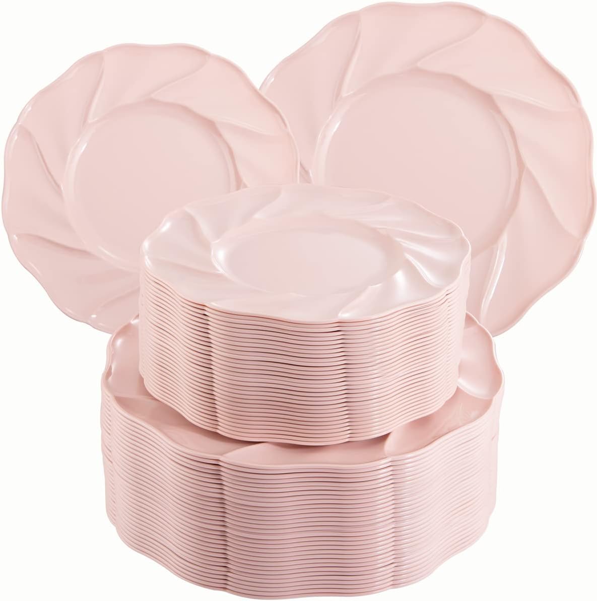 Amazon.com: Morejoy 60PCS Pink Plastic Plates, Pink Party Plates, Pink ...