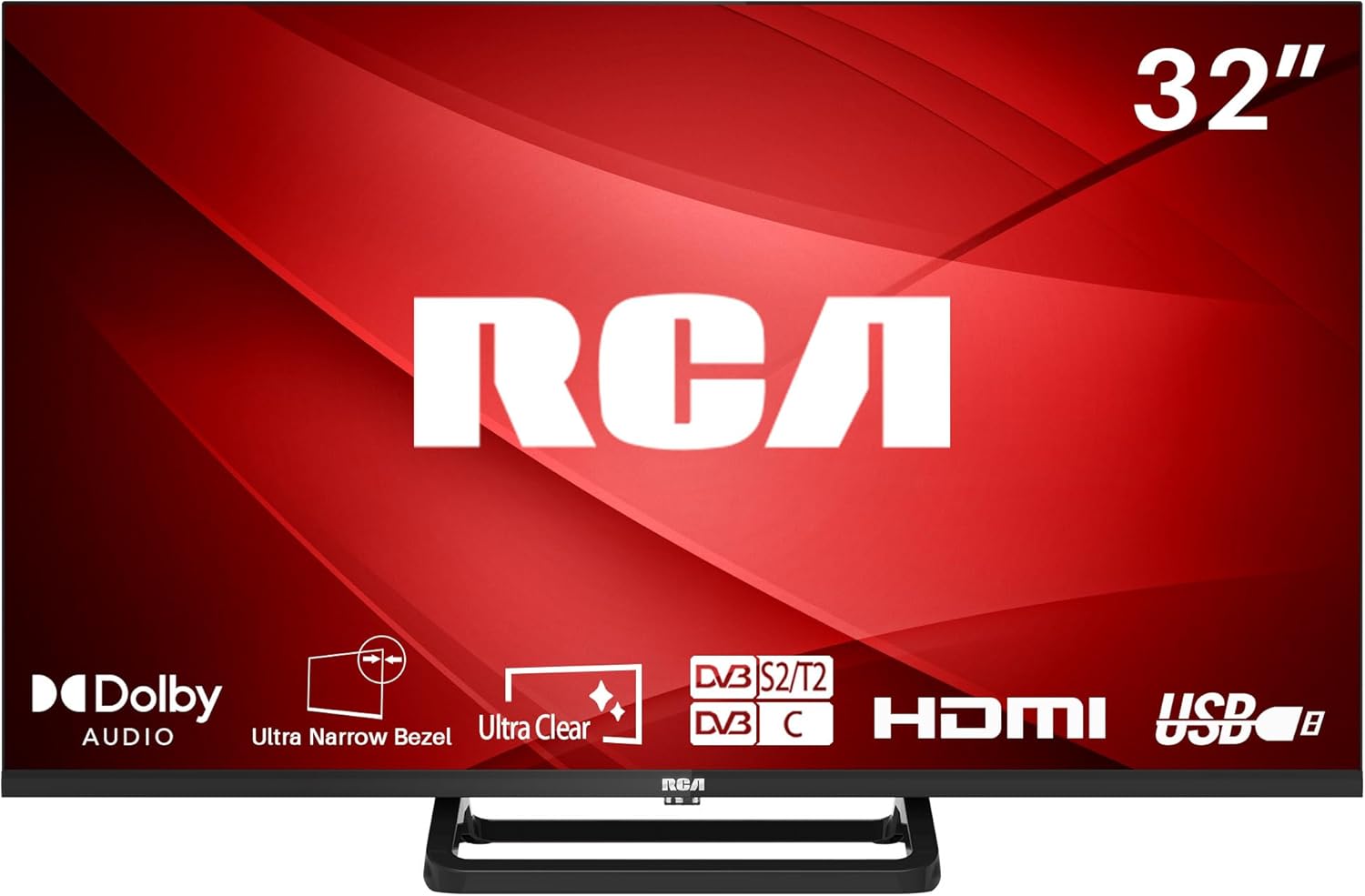 RCA 32 Inch HD TV, Bezeless Design Freeview Dolby Digital Audio ...