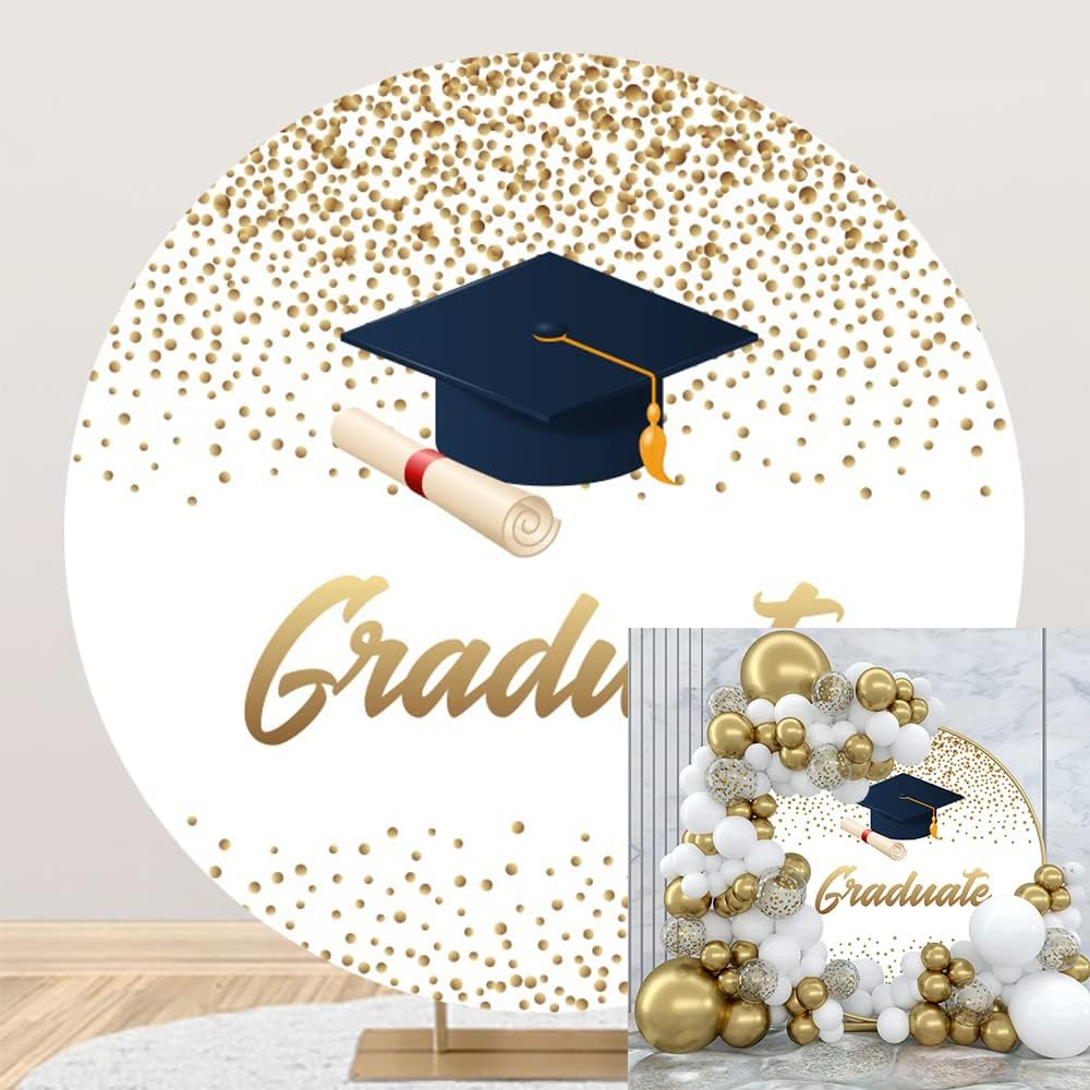 Amazon.com : OERJU Graduation Round Backdrop Cover 6.5x6.5ft Bachelor ...