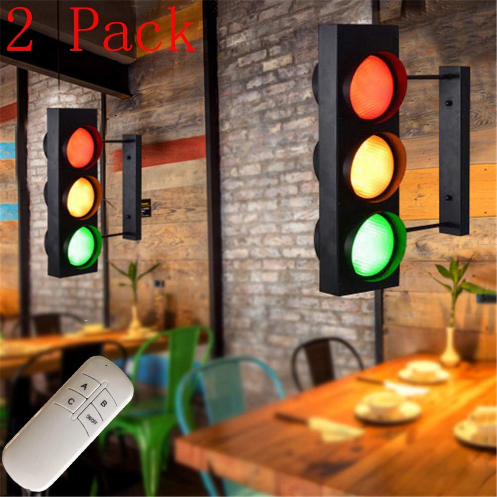 Traffic Light Wall Lamp Remote Control Traffic Light, Retro Traffic