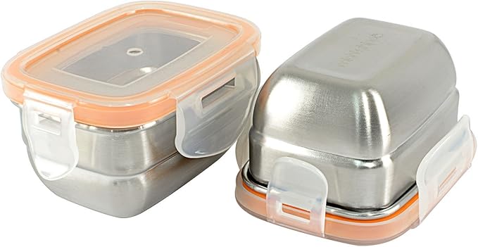Amazon.com: Mighty Hippo Rectangle Stainless Steel Mini Container - 2 ...
