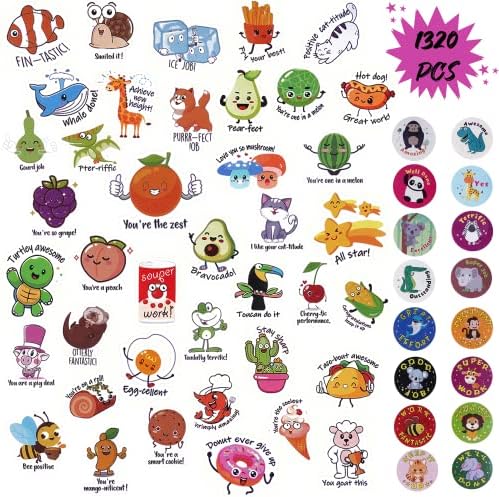 Amazon.com: 1320 pcs Punny Fun Inspirational Reward Stickers for Kids ...