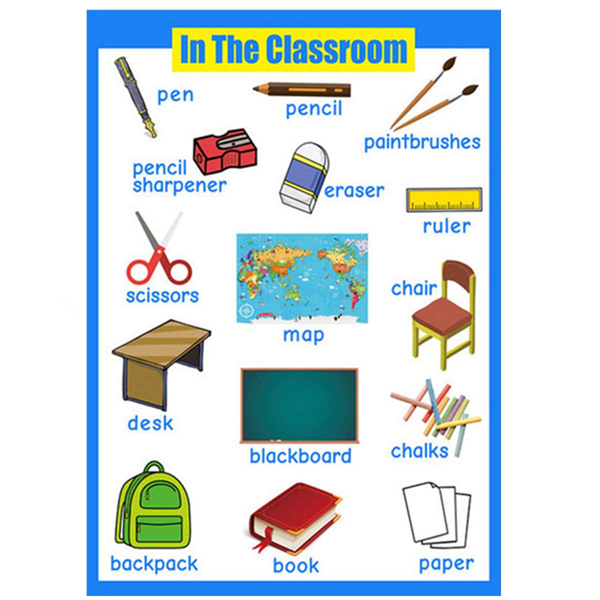 Santsun Educational Posters Laminated Charts For Preschool Classroom ...