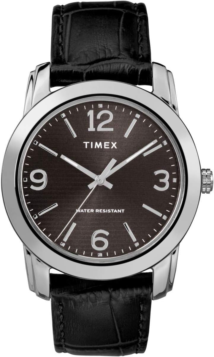 Timex Classics Men's 45mm Leather Strap Watch TW2V20900 : Amazon.co.uk ...