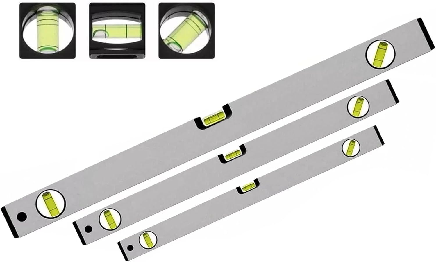 3PCS White High Accuracy Spirit Level Sets - Lightweight Builders Level ...