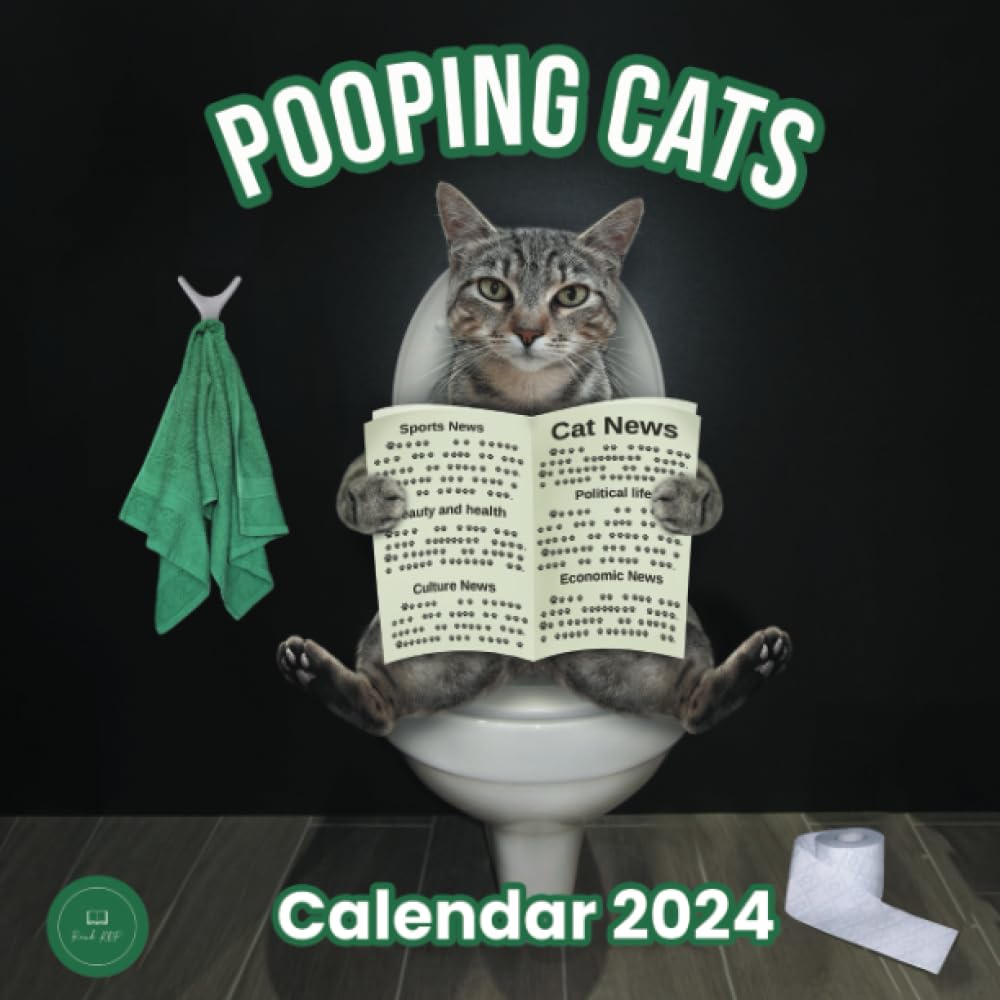 Pooping Cats Calendar 2024: Funny Gift Idea: birthday, Christmas ...