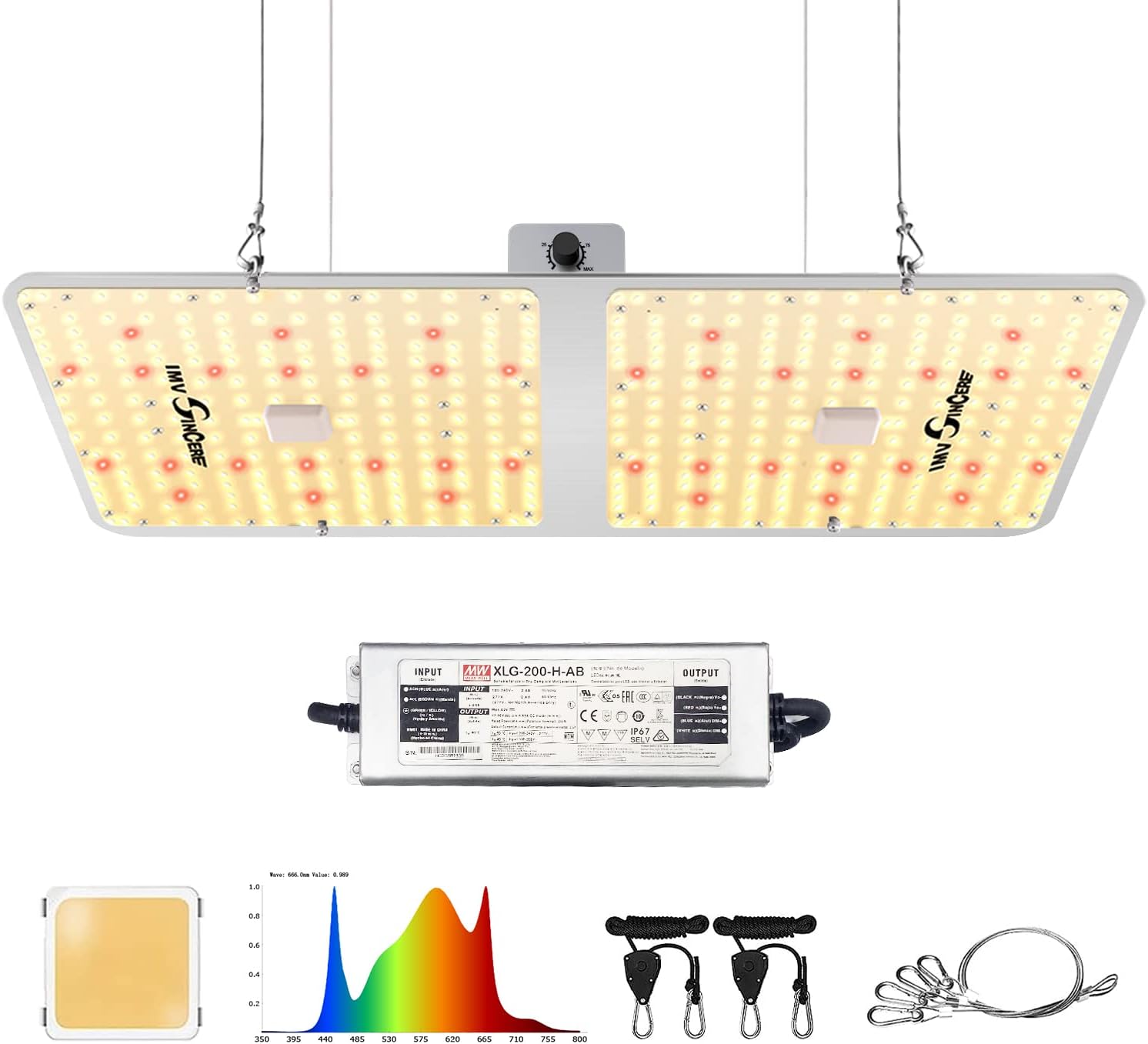 Amazon.com: LED Grow Lights, IMVSINCERE BC200W, Full Spectrum LED Grow ...