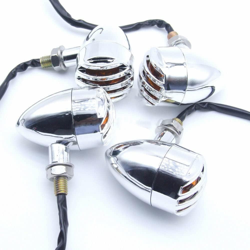 Riloer 4pcs Motorcycle LED Rear Bullet Turn Signal Lights, Super Bright ...