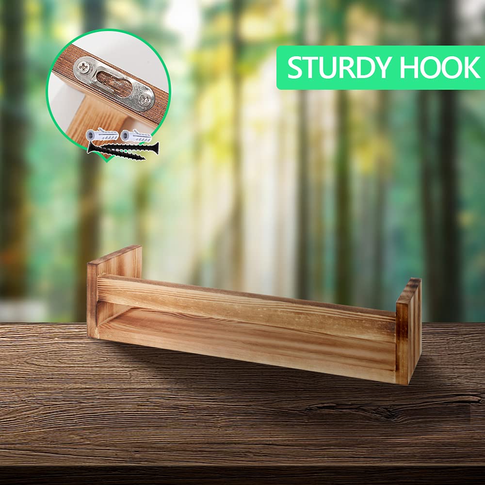 Snapklik.com : Set Of 2 Rustic Floating Book Shelves Wall Shelves ...
