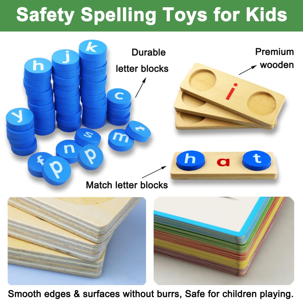 Snapklik.com : Wooden Short Vowel Reading Letters Spelling Toys ...