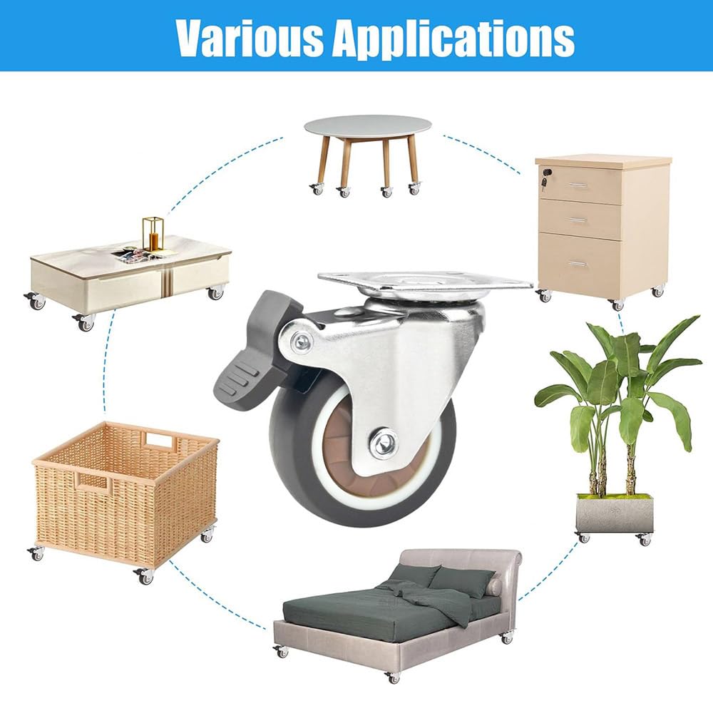 Snapklik.com : NERILEE 2 Inch Swivel Caster Wheels