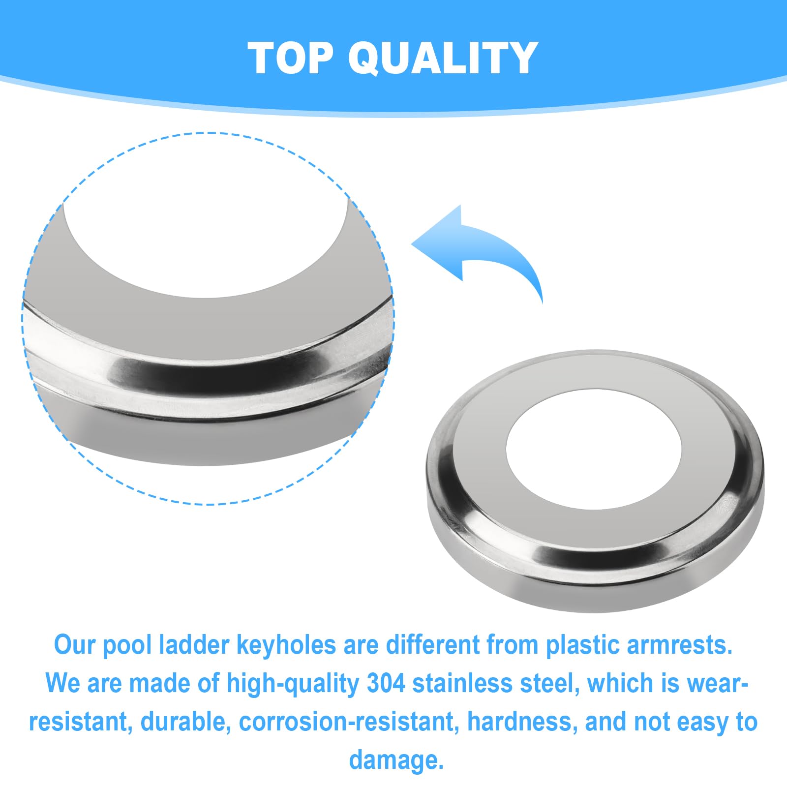 Snapklik.com : VIDABTE Pool Ladder Escutcheon Fit For 1.9" Inner ...