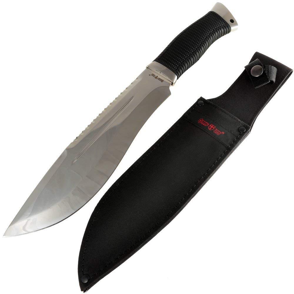 Jungle Rambo Survival Knife - Big Fixed Bowie Knife with Spear Point ...