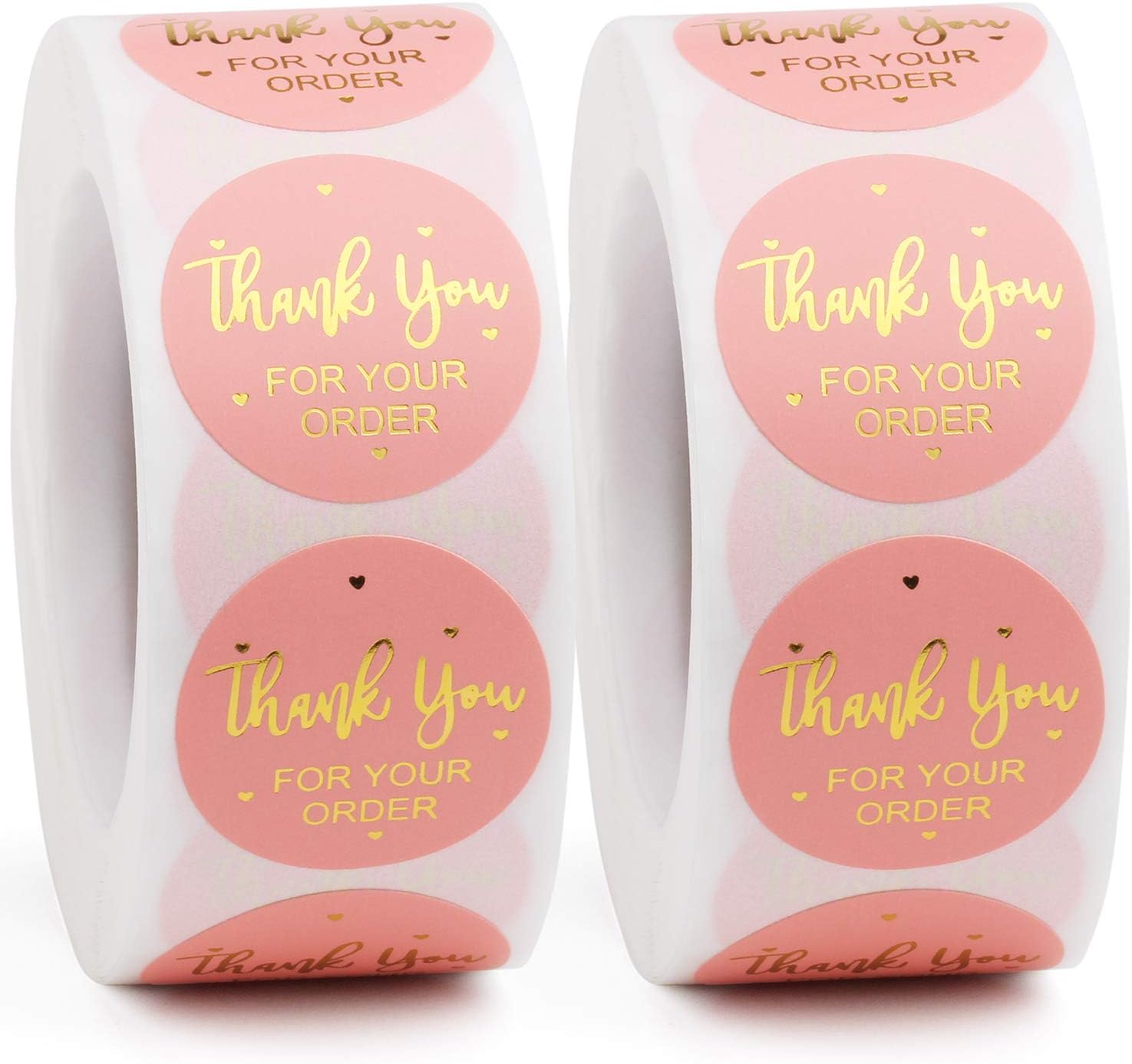 Thank You Stickers x 1000 pcs Business Stickers, Pink Thank You ...