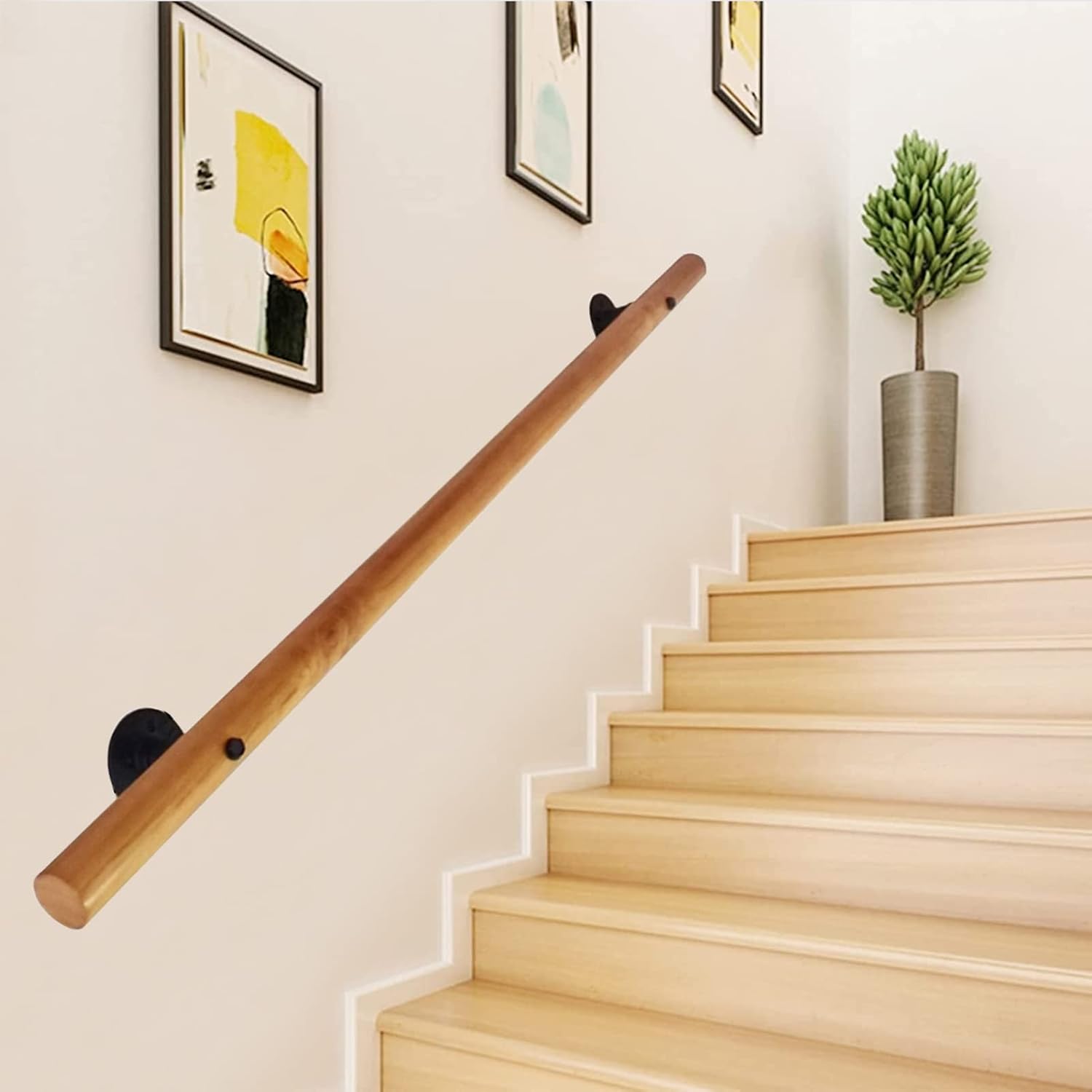 PROHEL Wooden Handrail for Indoor Stairs - Non-Slip Wood Stair ...