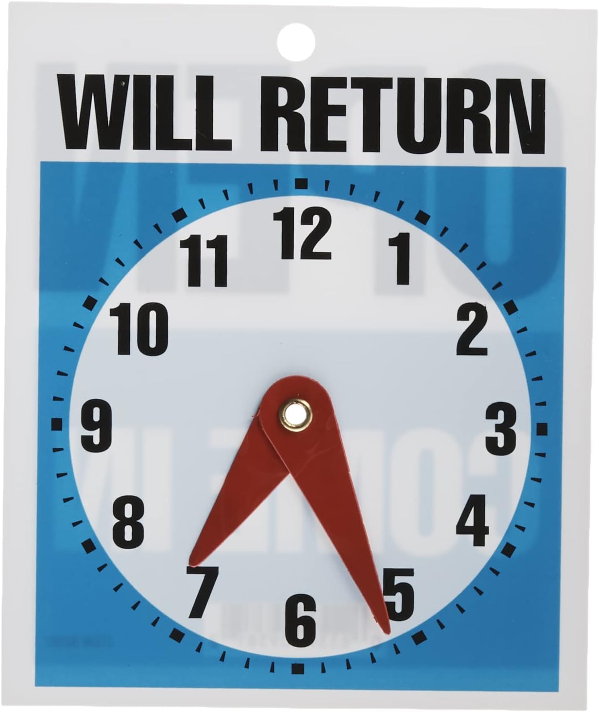 Headline Sign 9381 Double-Sided Open/Will Return Sign with Clock Hands ...