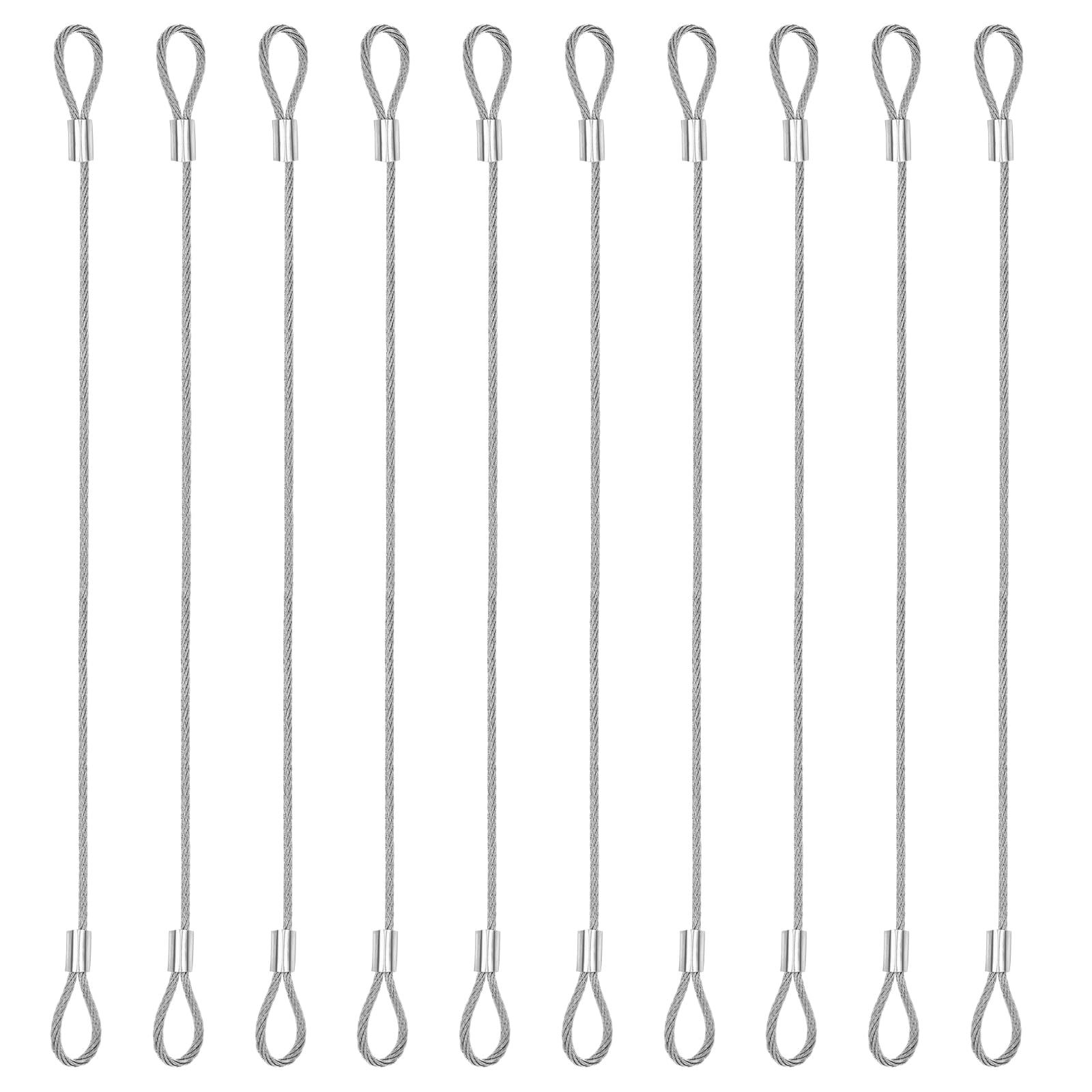 Amazon.com: 10Pcs Stainless Steel Wire Cable with Loops 12 Inch Vinyl ...