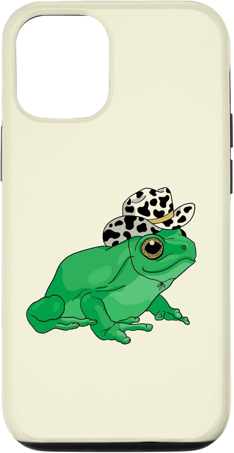 Amazon.com: iPhone 13 Pro Cute Frog with Cowboy Hat Cottagecore ...