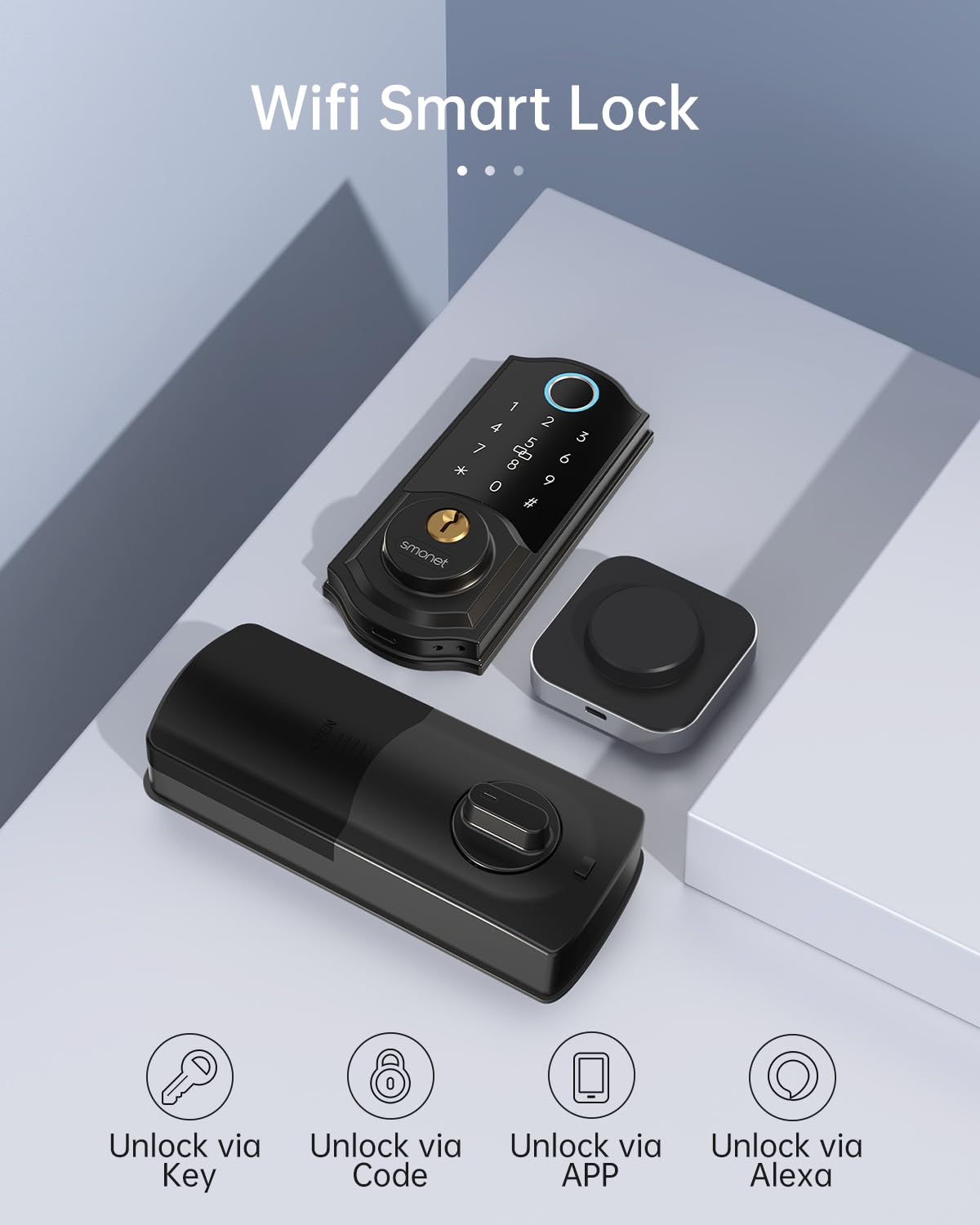 Snapklik.com : Smart Locks For Front Door : SMONET WiFi Fingerprint ...