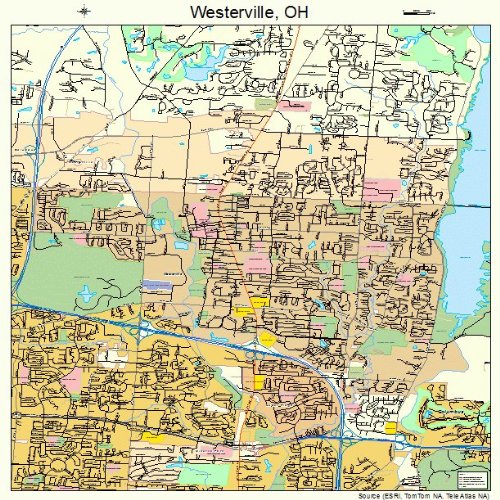 Amazon.com : Large Street & Road Map of Westerville, Ohio OH - Printed ...