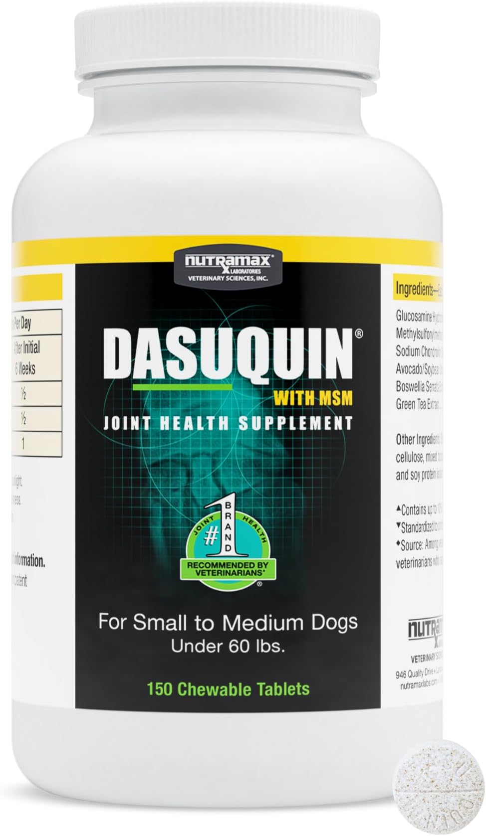 Amazon.com : Dasuquin Chewable Tablets for Small/Med Dogs 84ct : Pet ...