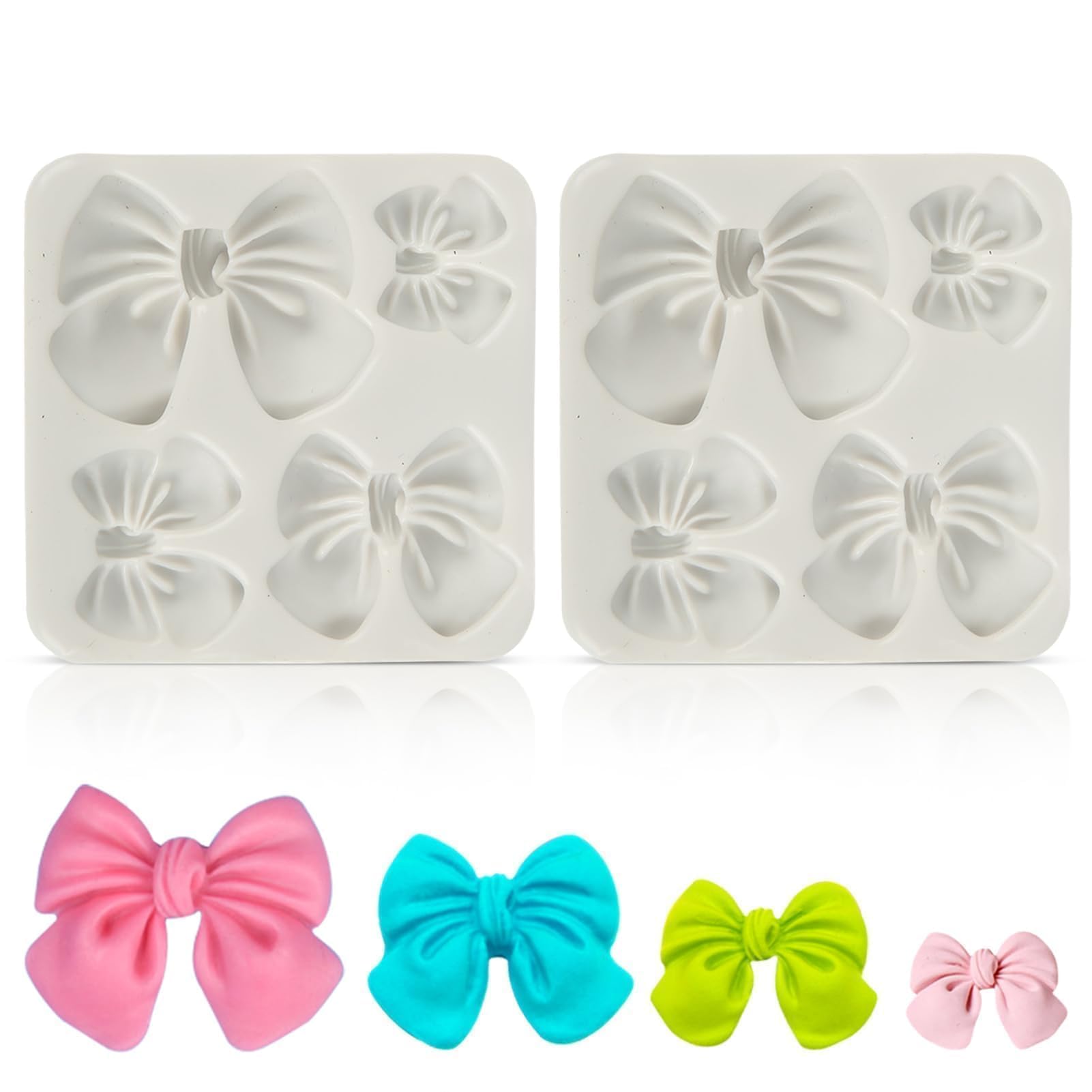 Amazon.com: Fondant Bow Molds, 2 Pcs Mini Bow Silicone Fondant Molds ...